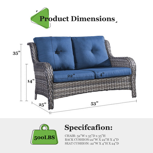 Lark Manor Ambarvale 53 Wicker Outdoor Loveseat And Reviews Wayfair